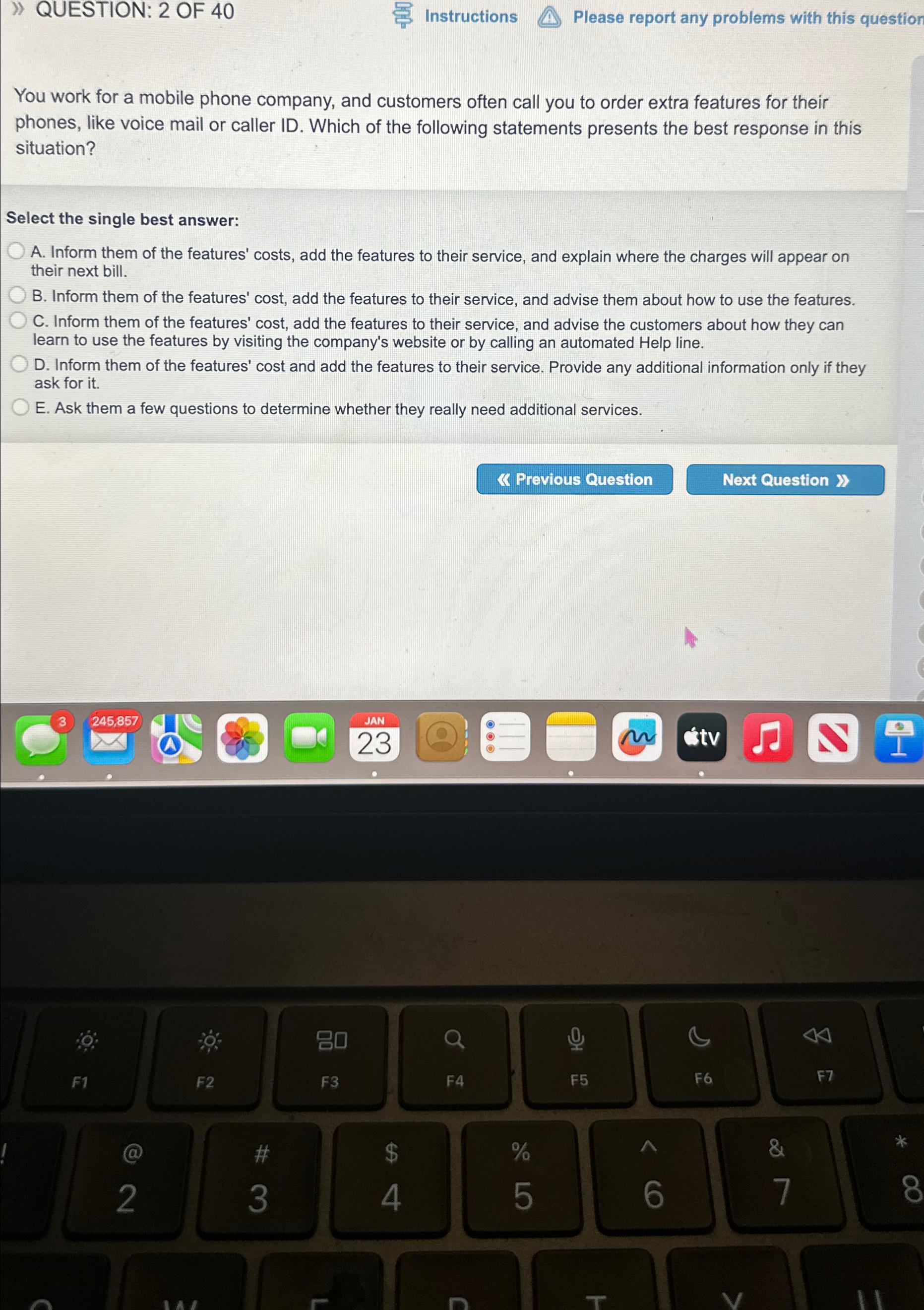 Solved 》 ﻿QUESTION: 2 ﻿OF 40InstructionsPlease report any | Chegg.com