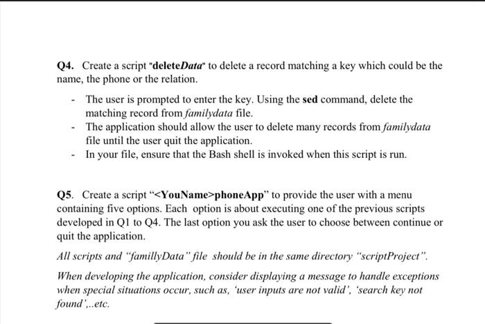 Solved Q1. Create a script "addData" to add an entry in a | Chegg.com
