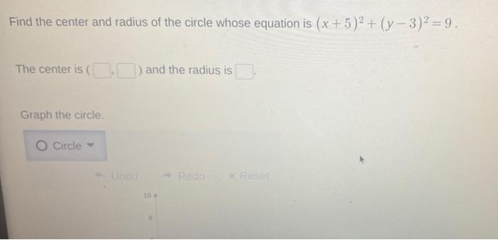Solved Find the center and radius of the circle whose | Chegg.com