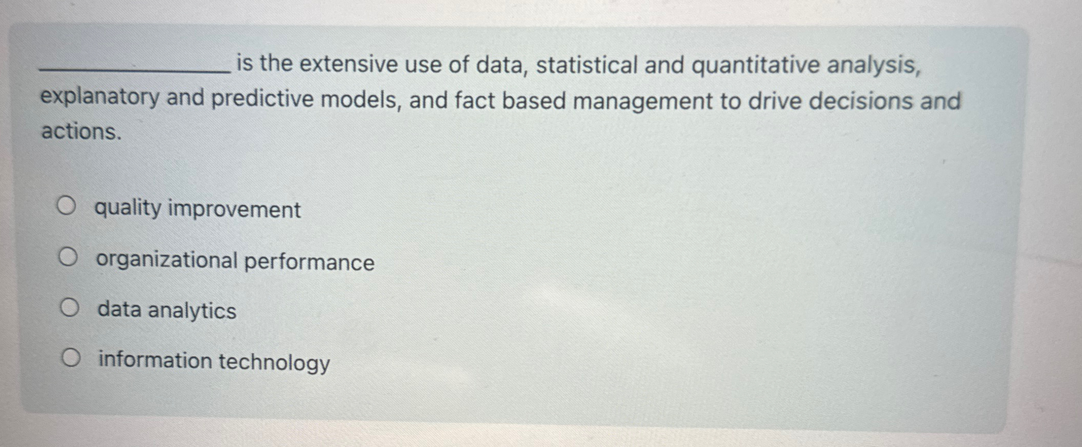 Solved is the extensive use of data, statistical and | Chegg.com