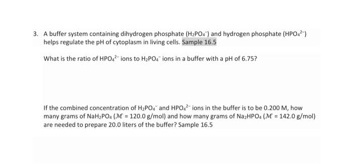 Solved 3. A buffer system containing dihydrogen phosphate | Chegg.com