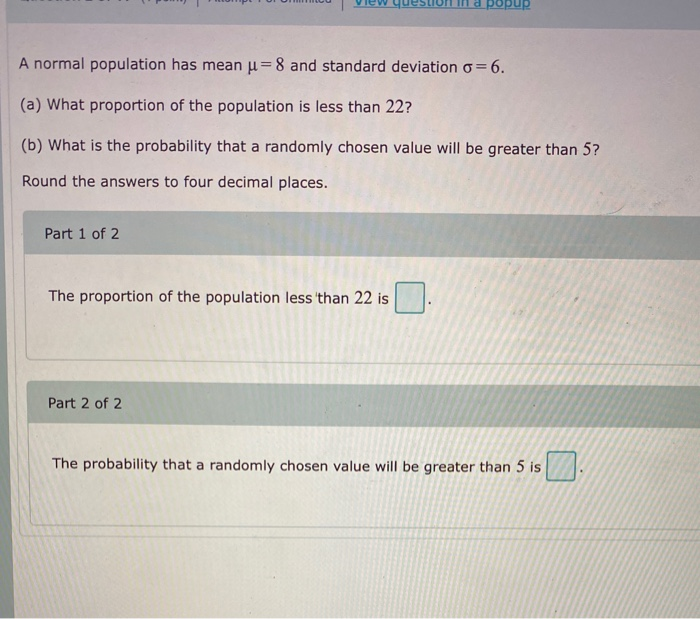 Solved A normal distribution has mean u= 56 and standard | Chegg.com