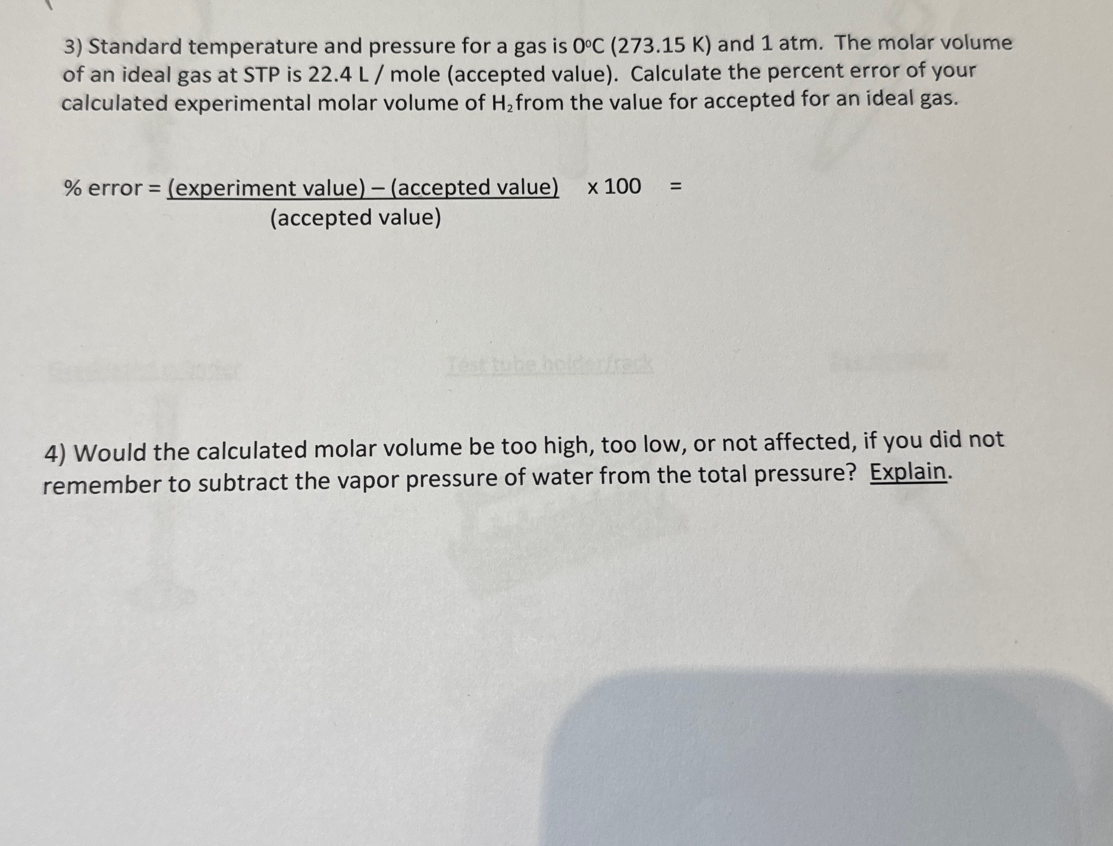 Solved 3 ﻿& 4 ﻿please thank you.!!Standard temperature and | Chegg.com