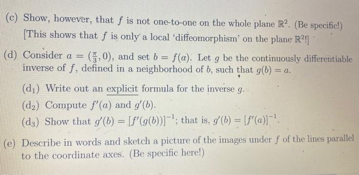 Solved Consider the function f:R2→R2 defined by | Chegg.com