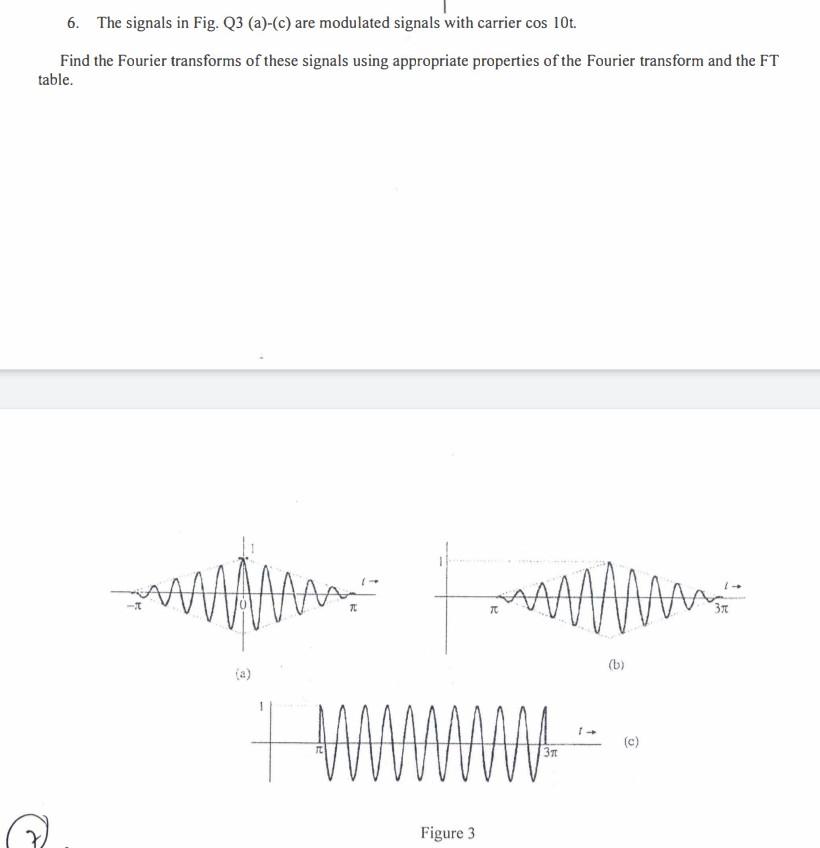 [solved] 6 The Signals In Fig Q3 A C Are Mo