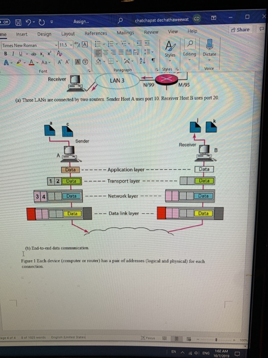Solved Investigation on the process of end-to-end | Chegg.com