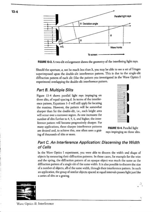 Solved Prelab 13: Wave Optics II: Interference Name: 1. What | Chegg.com