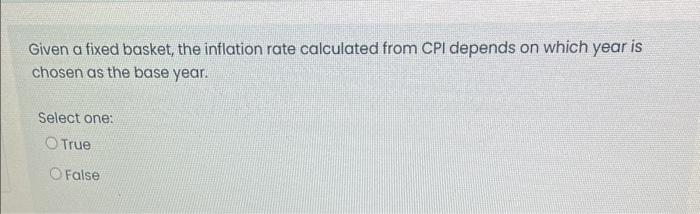 Solved A negative inflation rate suggests that the CPI is | Chegg.com