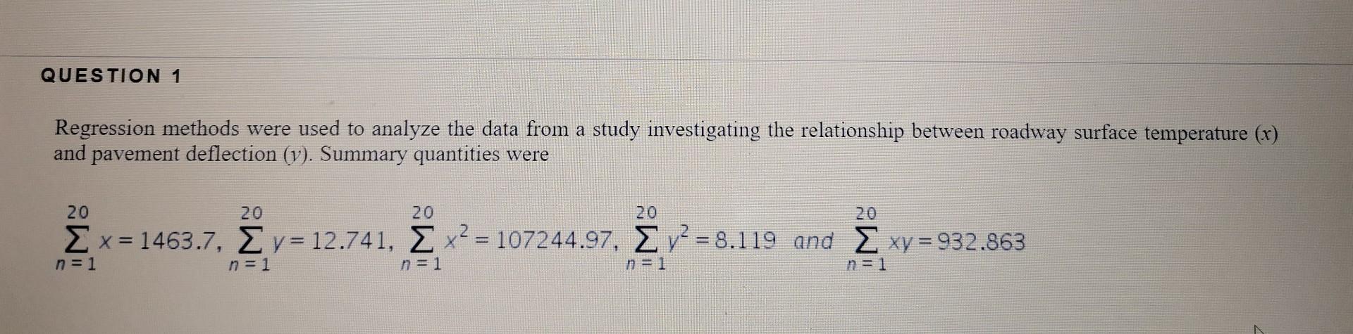 Solved Regression methods were used to analyze the data from | Chegg.com