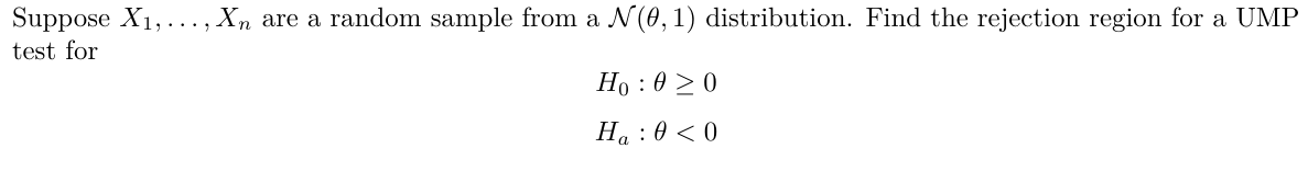 Solved Suppose x1,dots,xn ﻿are a random sample from a N(θ,1) | Chegg.com
