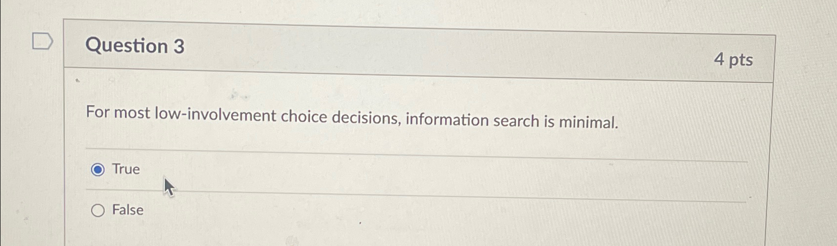 Solved Question 34 ﻿ptsFor most low-involvement choice | Chegg.com