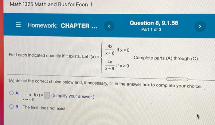 Solved Math 1325 Math and Bus for Econ II = Homework: | Chegg.com