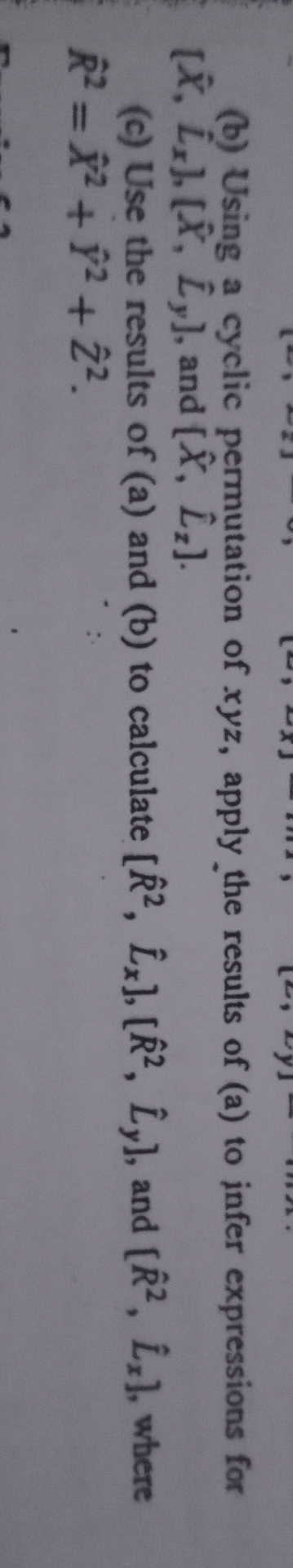 Solved by an EXPERT (b) ﻿Using a cyclic permutation of xyz, ﻿apply the | Chegg.com