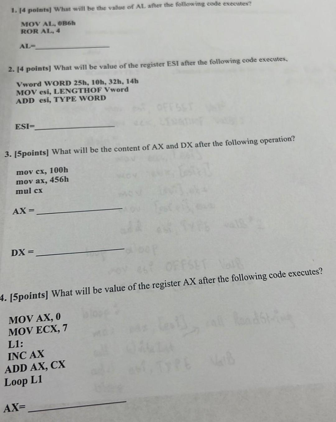 Solved 1. 14 points] What will be the value of AL after the | Chegg.com
