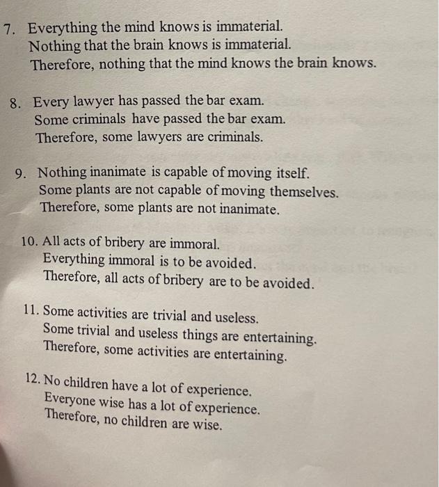 7. Everything the mind knows is immaterial. Nothing | Chegg.com