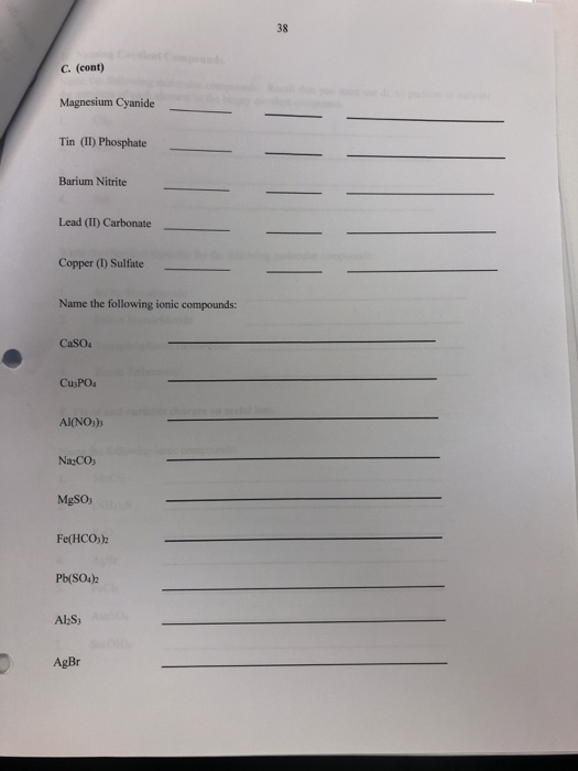 Solved C. Ionic Compounds Containing Polyatomic Ions You | Chegg.com