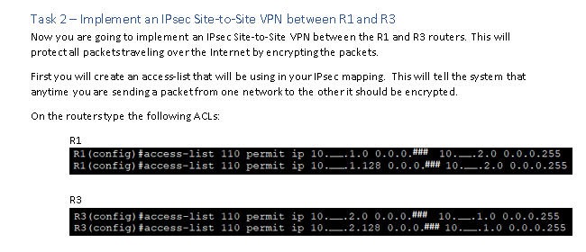 Solved I need to configure ACLs but i need the last octet | Chegg.com