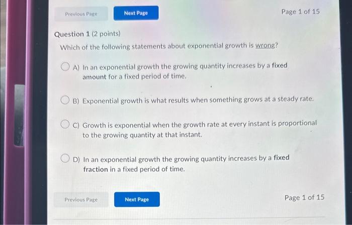 Solved For exponential growths, the growth in any doubling | Chegg.com