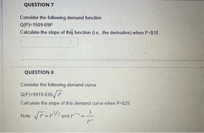 Solved Consider the following demand function Q(P)=1509−69P | Chegg.com