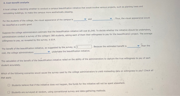 Solved 4. Cost-benefit analysis A local college is deciding | Chegg.com