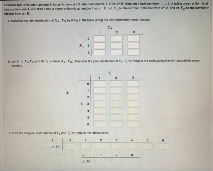 Solved Consider two urns, urn A and urn B. In urn A, there | Chegg.com