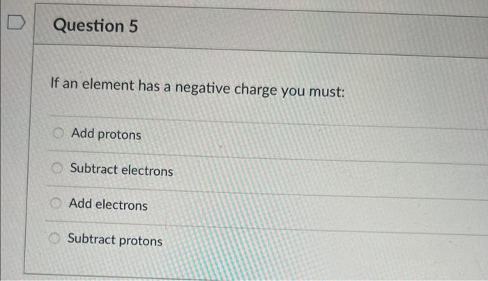 Solved If an element has a negative charge you must: Add | Chegg.com