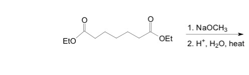 Solved 1. NaOCH3 2. H, H2O, heat Eto OET | Chegg.com