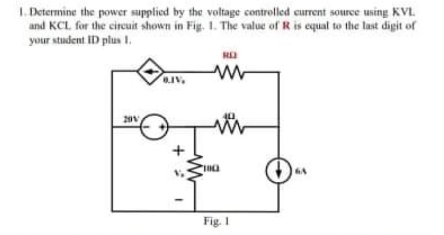 Solved Determine the power supplied by the voltage | Chegg.com