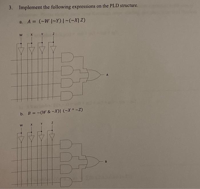Solved 3. Implement the following expressions on the PLD | Chegg.com