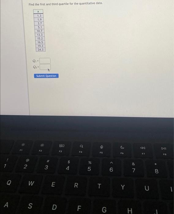 Solved Below is a sample quantitative data set. a. Find the | Chegg.com
