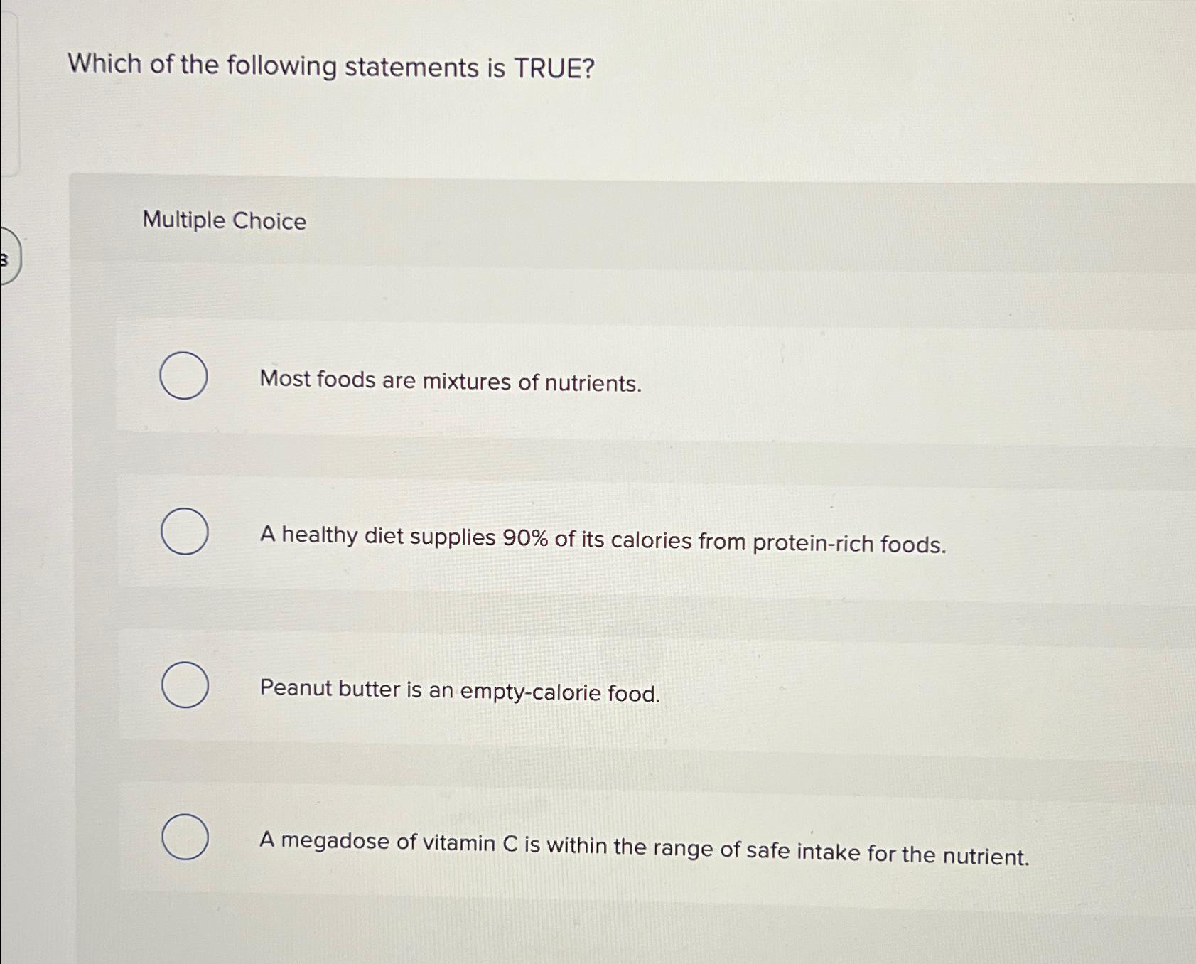 Solved Which of the following statements is TRUE?Multiple | Chegg.com