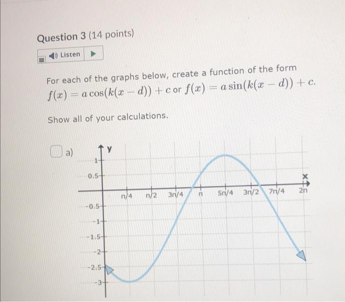 Solved Question 3 (14 points) Listen For each of the graphs | Chegg.com