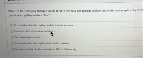 Solved Which of the following changes would tend to increase | Chegg.com