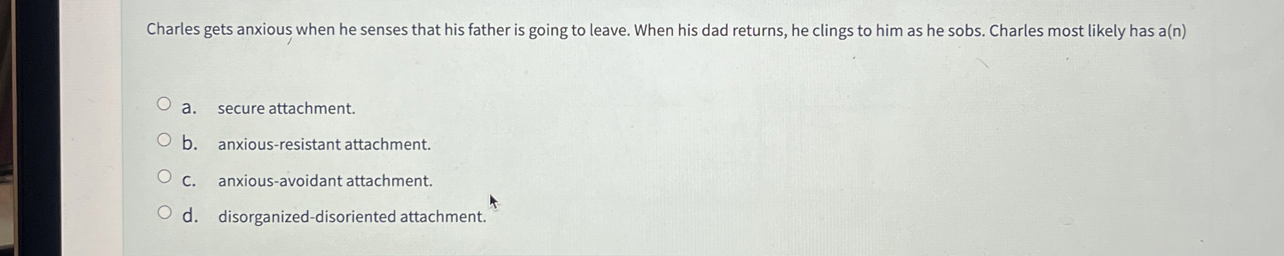 Solved Charles gets anxious, when he senses that his father | Chegg.com