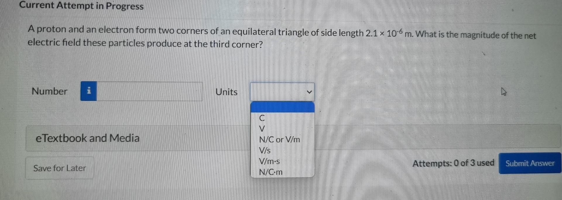 Solved Current Attempt in Progress A proton and an electron | Chegg.com