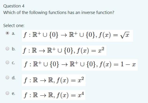 Solved Question 1 What is the inverse relation of R defined | Chegg.com