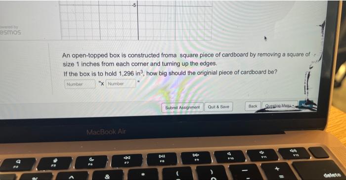 Solved An open-topped box is constructed froma square piece | Chegg.com