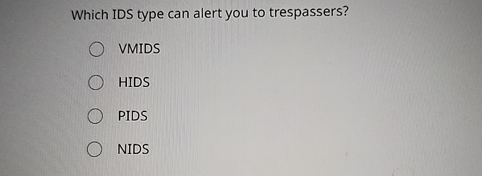 Solved Which IDS type can alert you to | Chegg.com