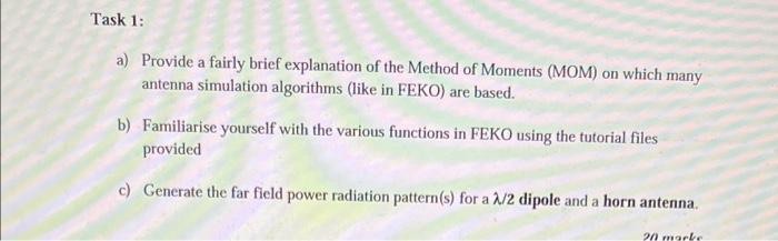 [Solved]: Task 1:a) provide a fairly brief explanation of th