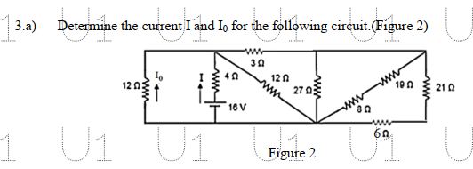 Solved 3.a) ﻿Determine the current I and I0 ﻿for the | Chegg.com