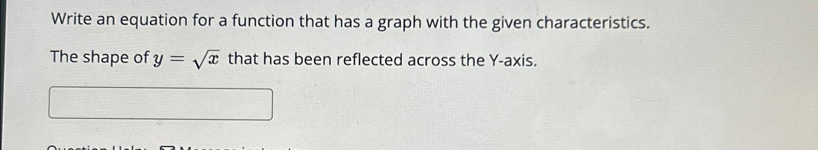 Solved Write an equation for a function that has a graph | Chegg.com