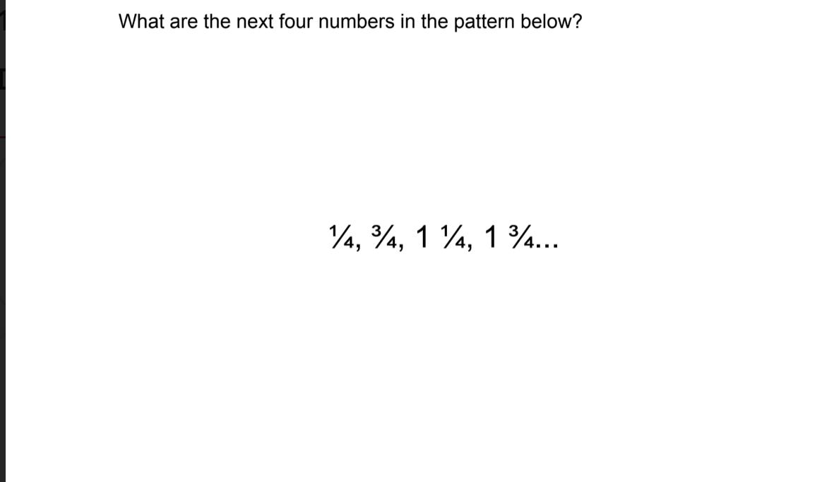 Solved What are the next four numbers in the pattern | Chegg.com