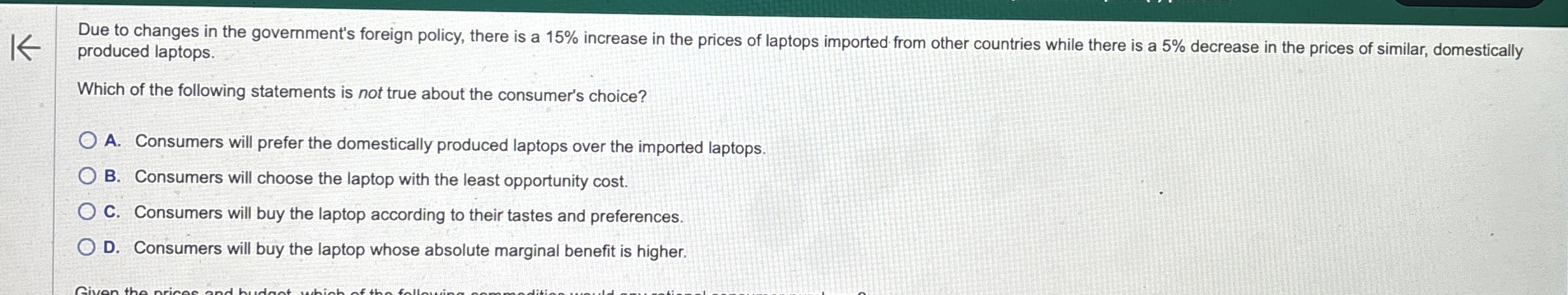 Solved produced laptops.Which of the following statements is | Chegg.com