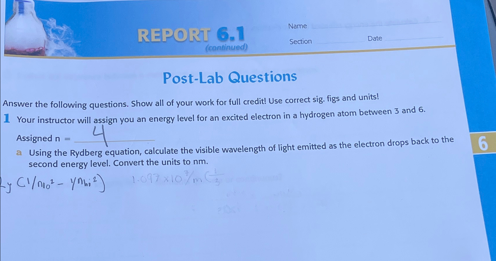 Solved REPORT 6.1Name(continued)SectionDatePost-Lab | Chegg.com
