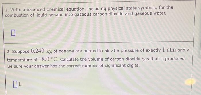 Solved 1 Write A Balanced Chemical Equation Including