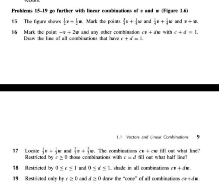 Solved Problems 15-19 go further with linear combinations of | Chegg.com
