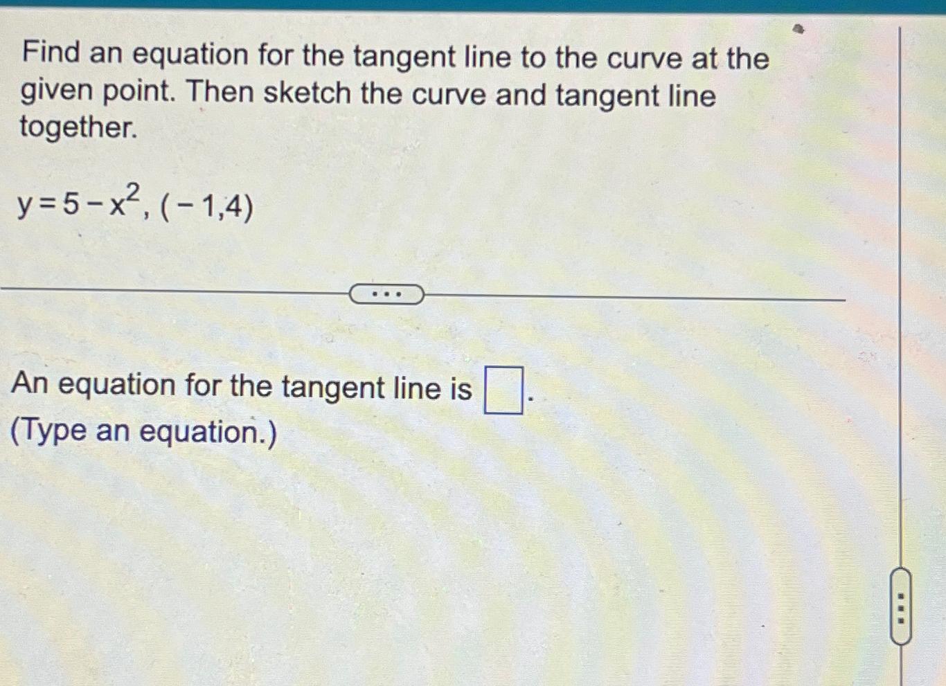 Solved Find an equation for the tangent line to the curve at | Chegg.com