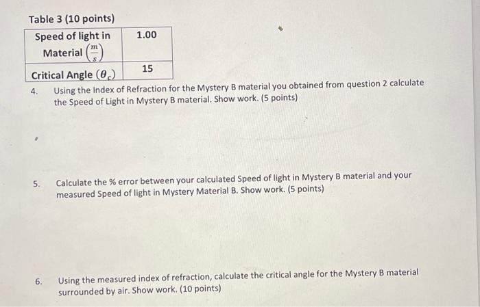 Solved Table 1 (10 points)Table 2 (20 Points) 2. Use Excel | Chegg.com
