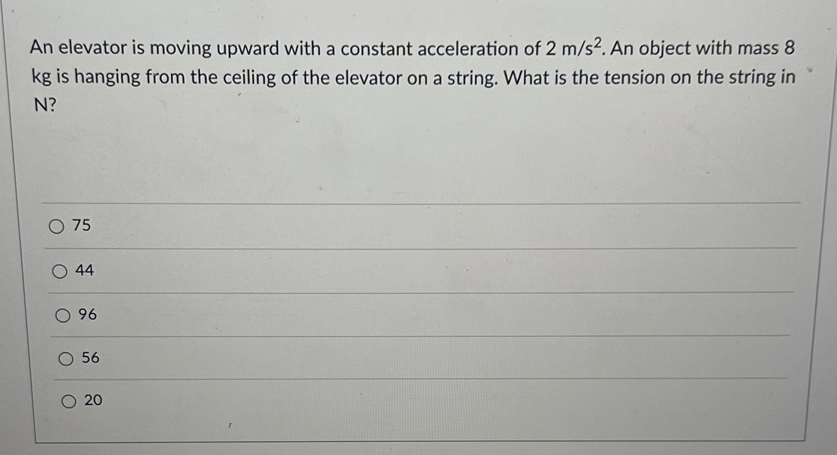 Solved An elevator is moving upward with a constant | Chegg.com