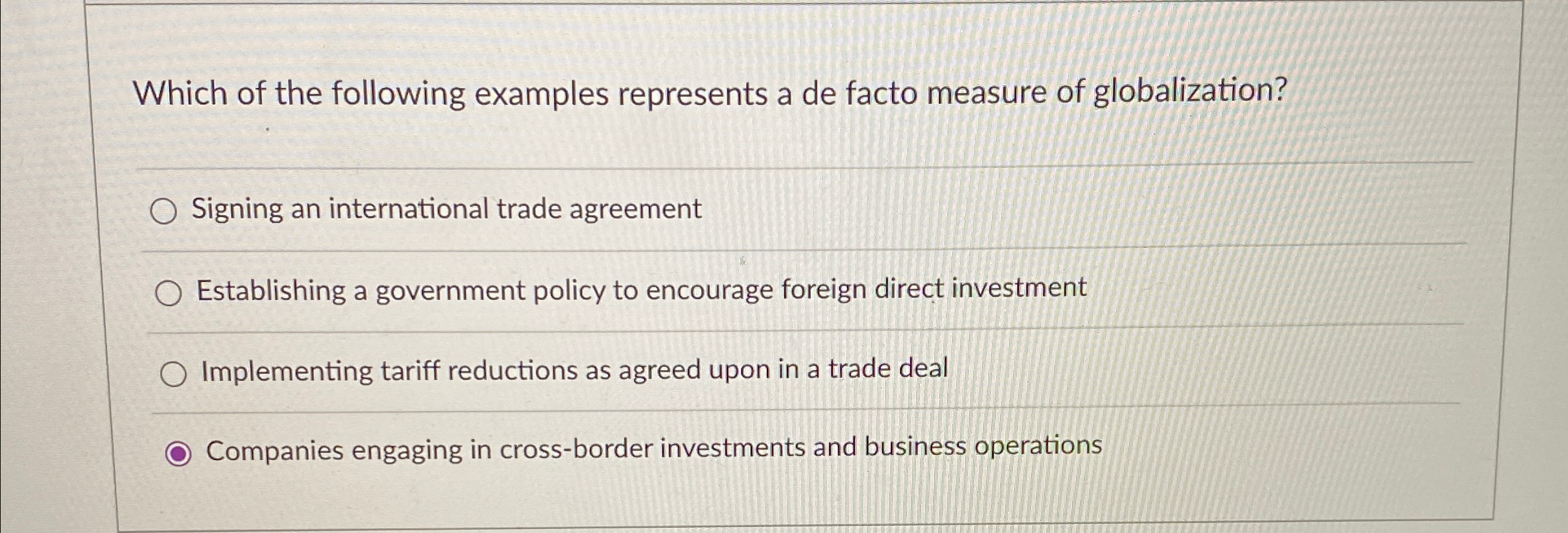 Solved Which of the following examples represents a de facto | Chegg.com